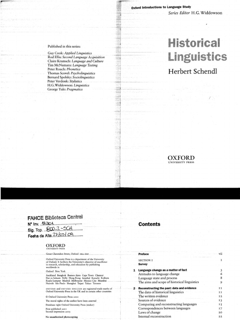 (Schendl) Historical Linguistics - Complete | PDF