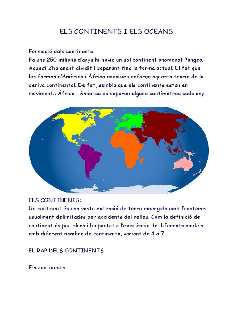 Còpia de Els Continents I Els Oceans | PDF