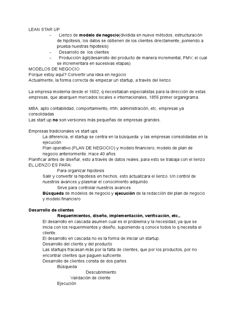 Lean Star Up | PDF | Cliente | Empresa de inicio