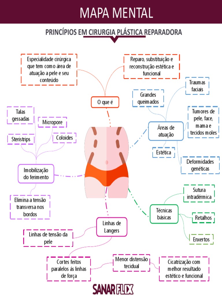 Mapa Mental - Princípios Da Cirurgia Plástica | PDF