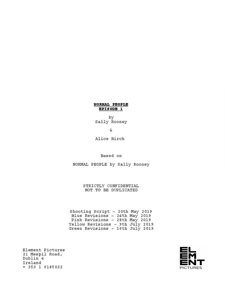 Normal People Episode 1 Script | PDF