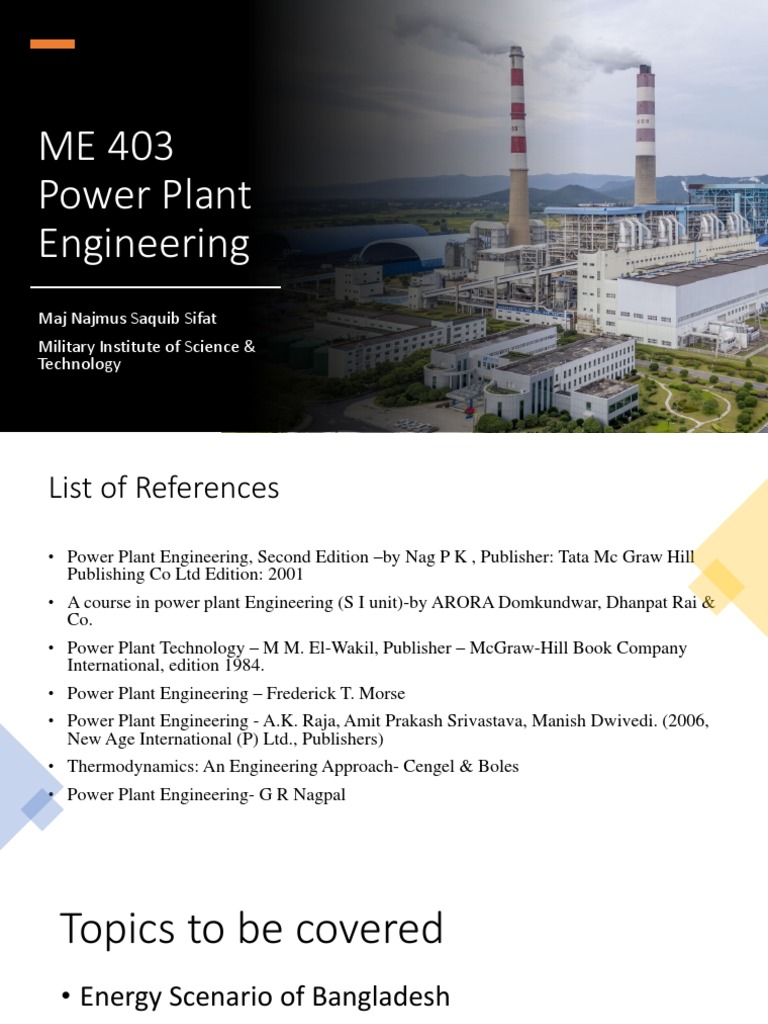 An Overview of Power Plant Engineering Topics Including Thermodynamic ...