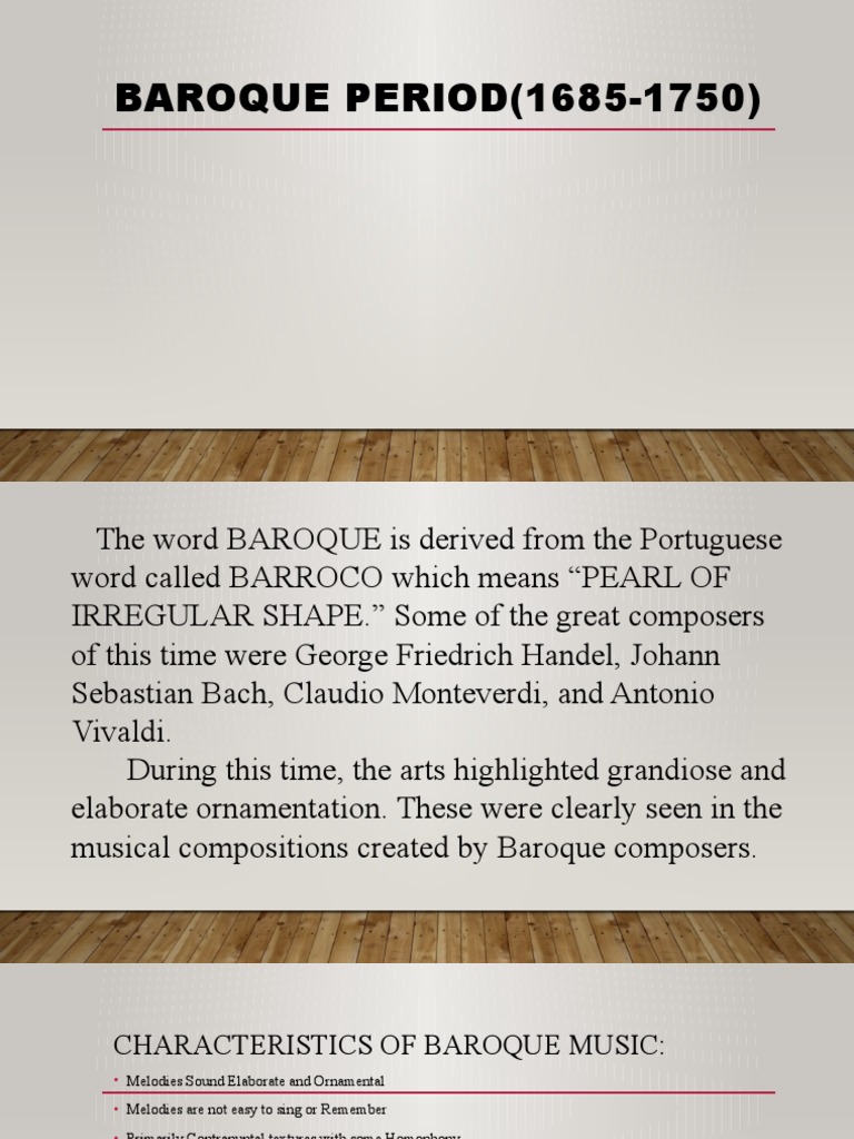 Baroque Period (1685 1750) | PDF