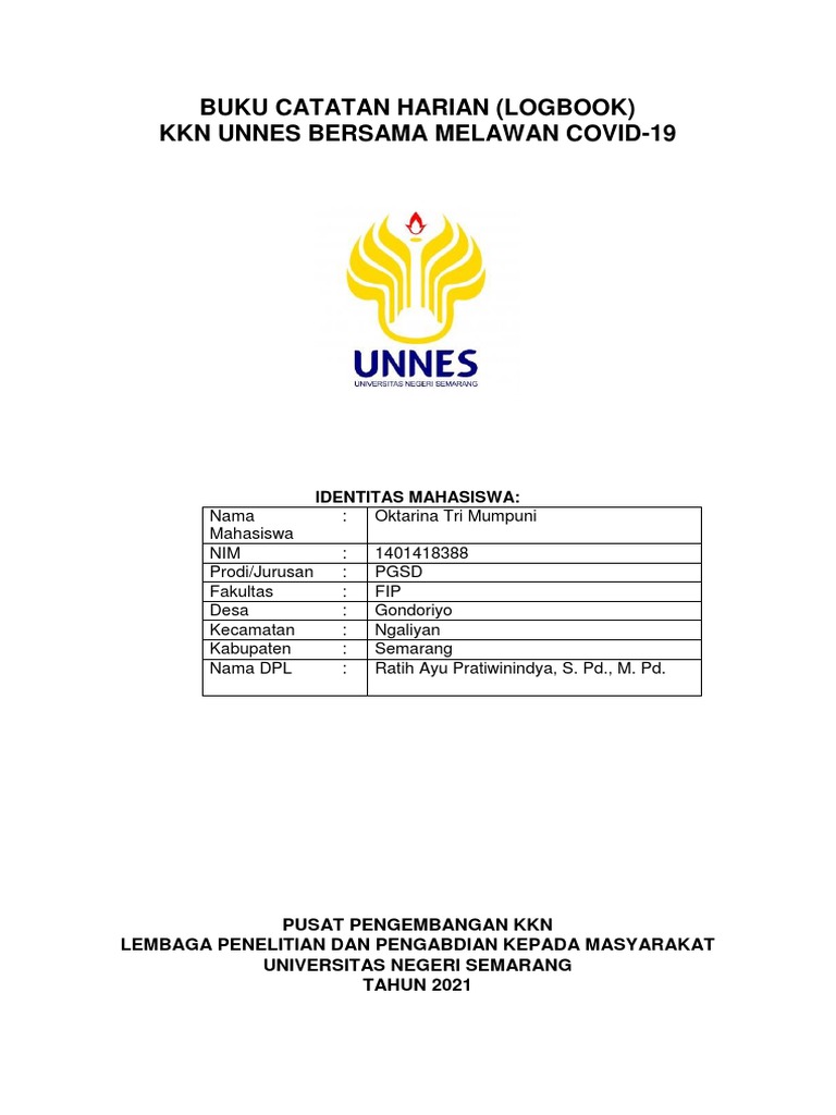 Logbook KKN UNNES Melawan COVID-19 | PDF