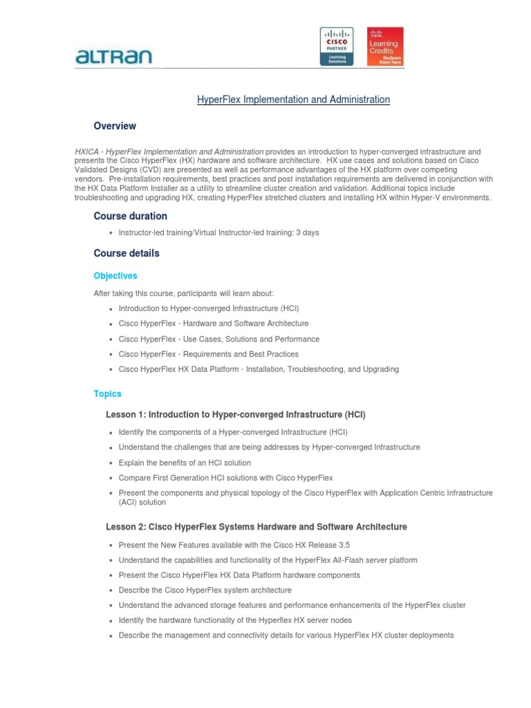 Cisco Hyperflex Training | PDF | Hyper V | Computer Cluster