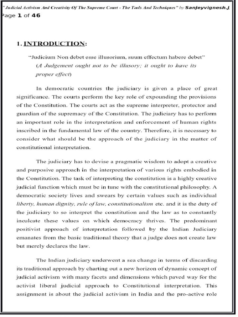 Judicial Activism Project | PDF