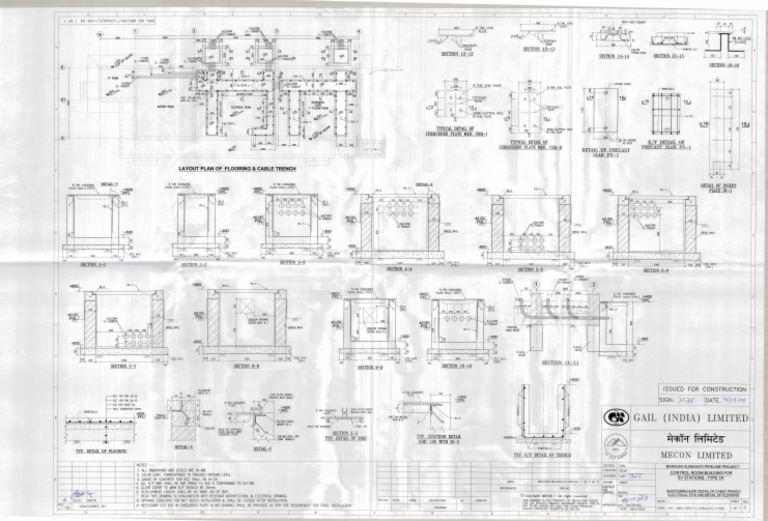Control Room Building Type - 1A CABLE TRENCH ELECTRICAL PIT AND DETAILS ...