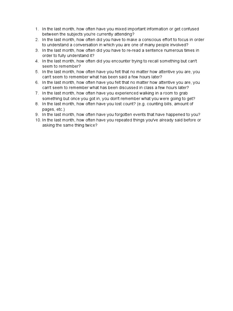 Modified Memory Retention Scale | PDF | Career & Growth