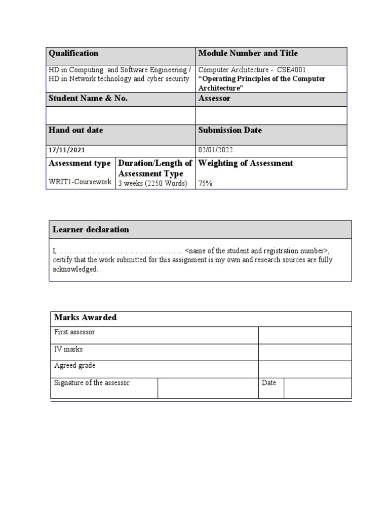 Qualification Module Number and Title: "Operating Principles of The ...