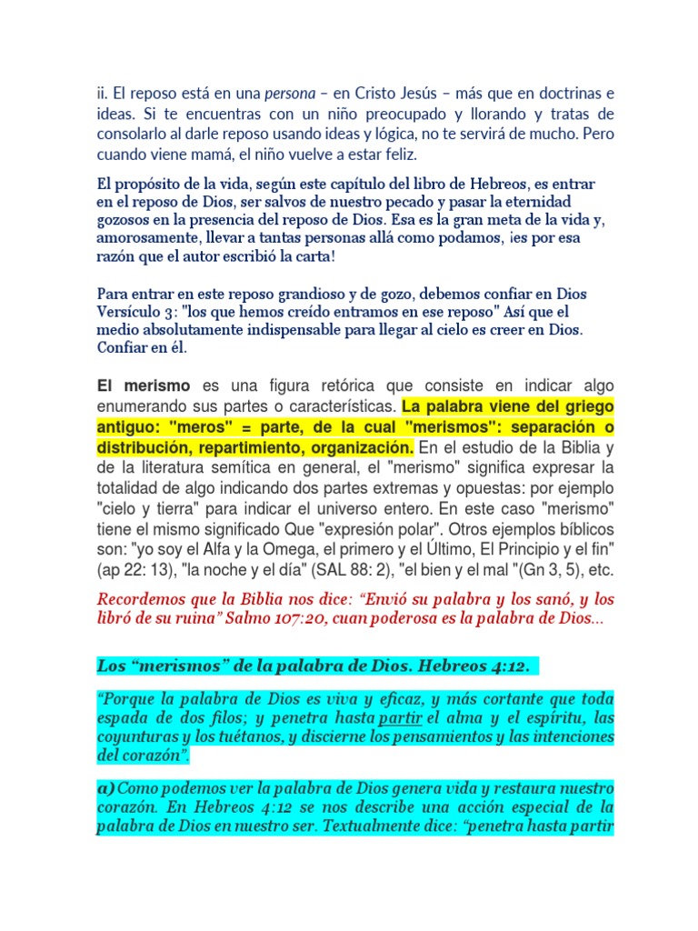 Merismos Palabra de Dios | PDF | Alma | Biblia