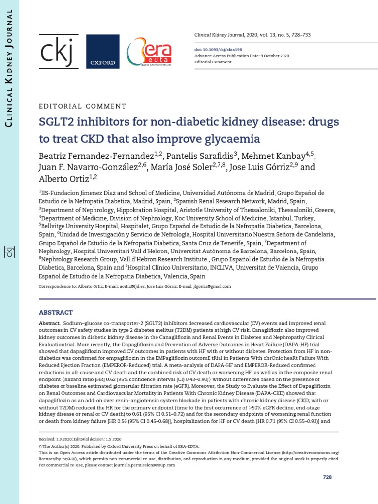 SGLT2 Inhibitors: CKD Treatment Benefits | PDF | Chronic Kidney Disease ...