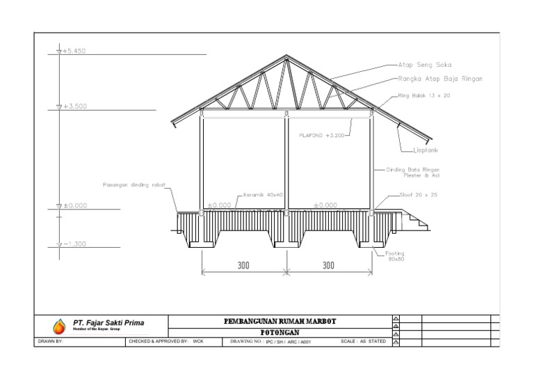 Pembangunan Rumah Marbot Drawing A001 | PDF