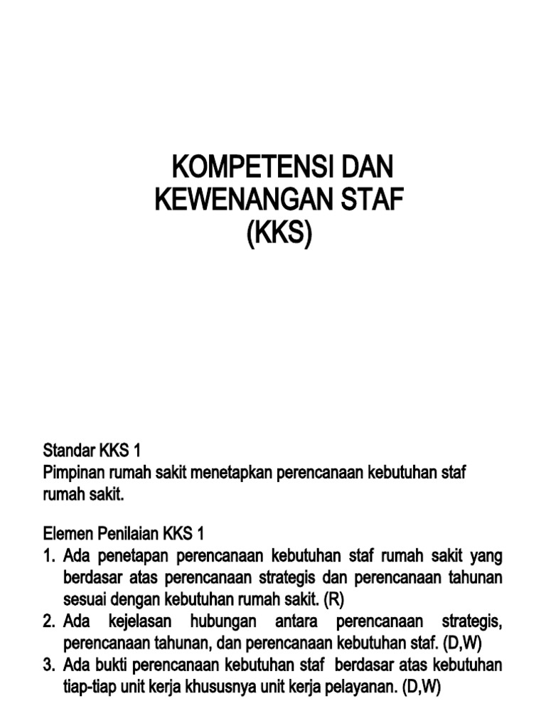 Kompetensi Dan Kewenangan Staf (KKS) | PDF