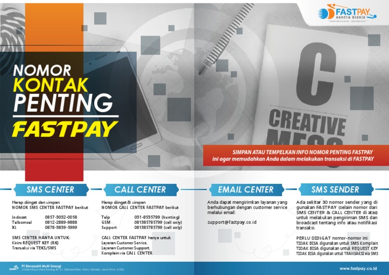 Nomor Kontak Penting FASTPAY | PDF