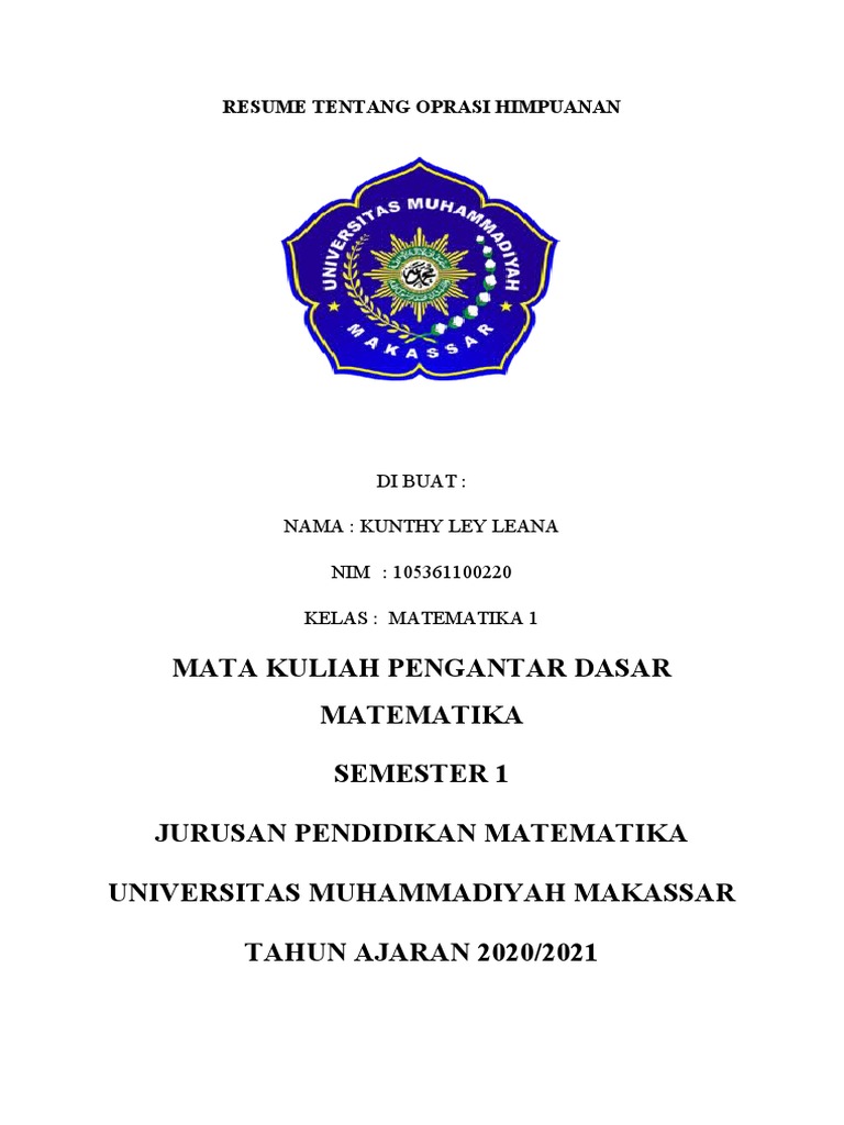 Tugas 10 PDM (Oprasi Himpuanan) | PDF