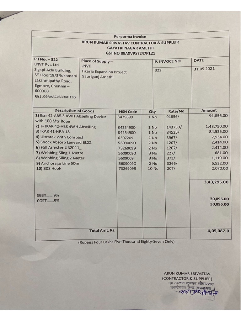 Local Supplier Invoice | PDF