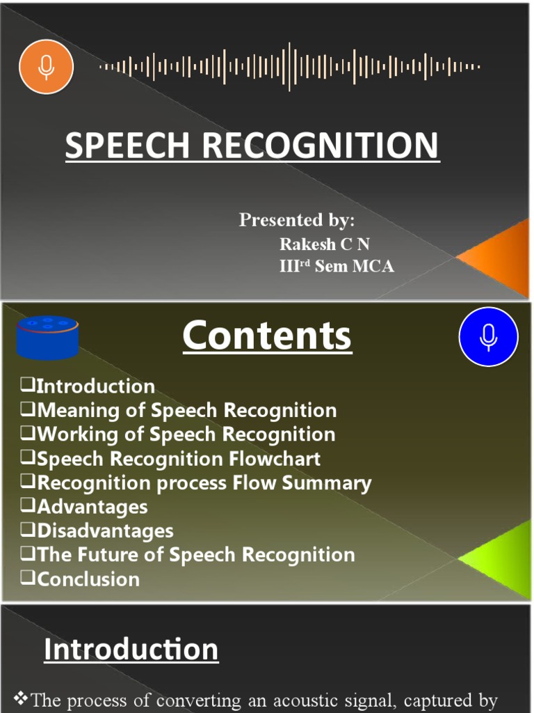 Speech Recognition PPT F | PDF | Speech Recognition | Speech