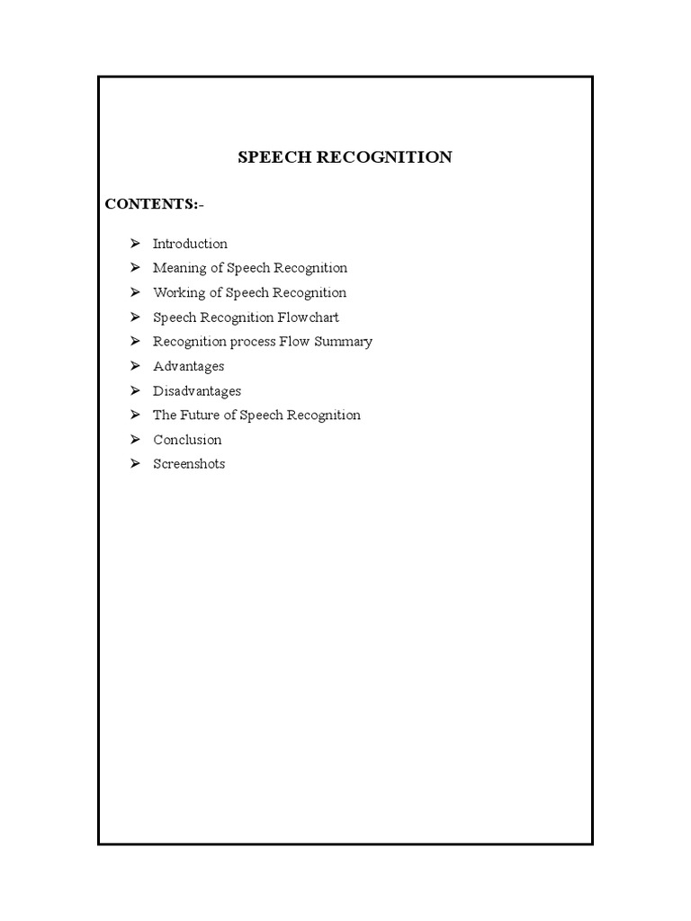 Speech Recognition Report | PDF | Speech Recognition | Speech