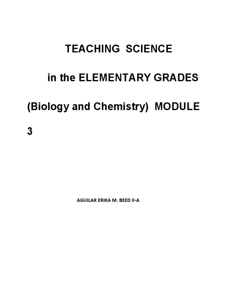 Teaching Science in The Elementary Grades (Biology and Chemistry ...
