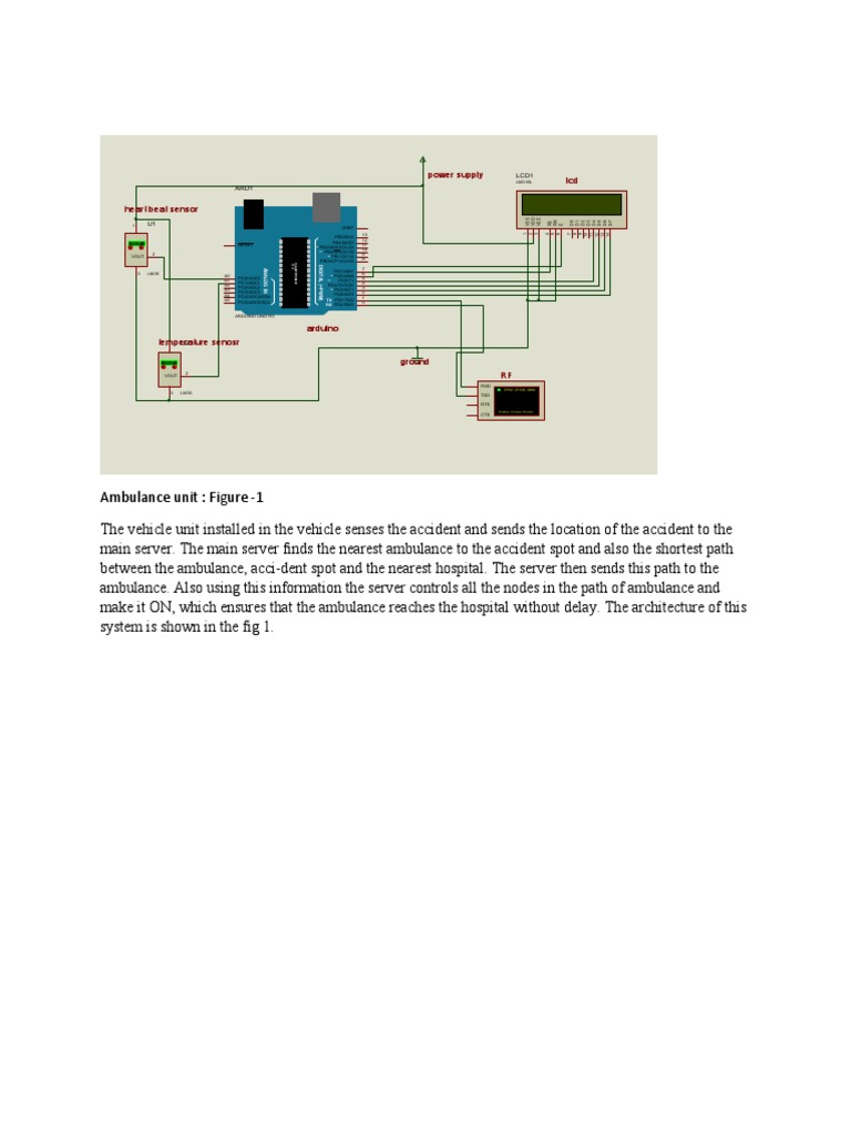 Schematic diagram of an Arduino Uno board connected to a heart rate ...