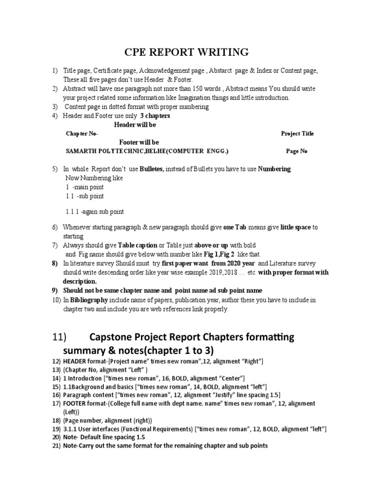 Cpe Report Writing: Header Will Be | PDF