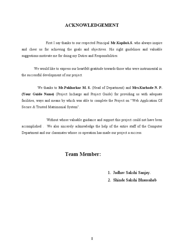 2 Acknowledgement, Abstract & Content Page | Download Free PDF ...