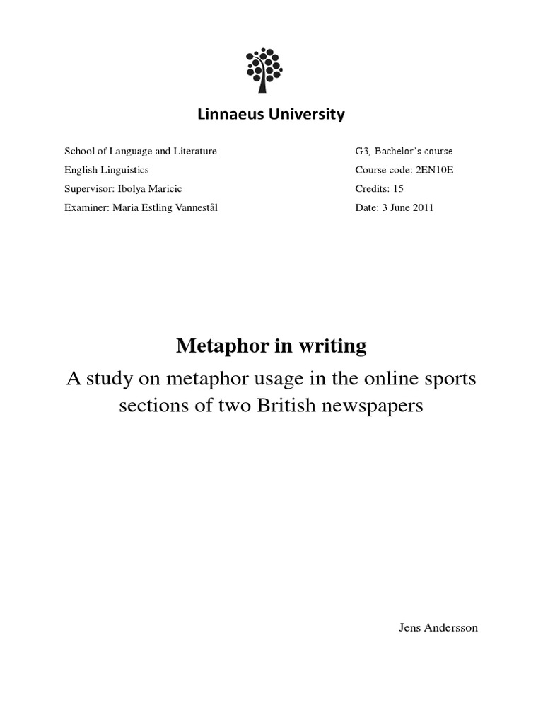 A Study On Metaphor Usage in The Online Sports Sections of Two British ...