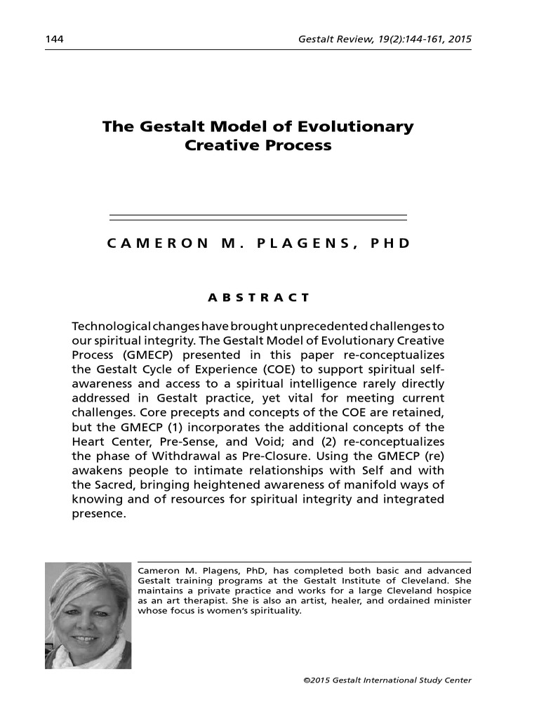 The Gestalt Model of Evolutionary Creative Process | PDF | Gestalt ...