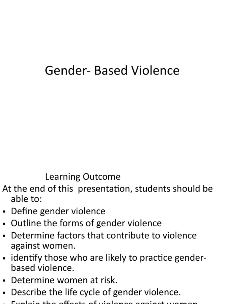 Understanding Gender-Based Violence | PDF | Violence | Domestic Violence