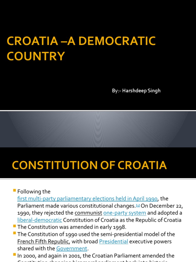 Croatia's Democratic Framework Explained | PDF | Croatia | Public Law