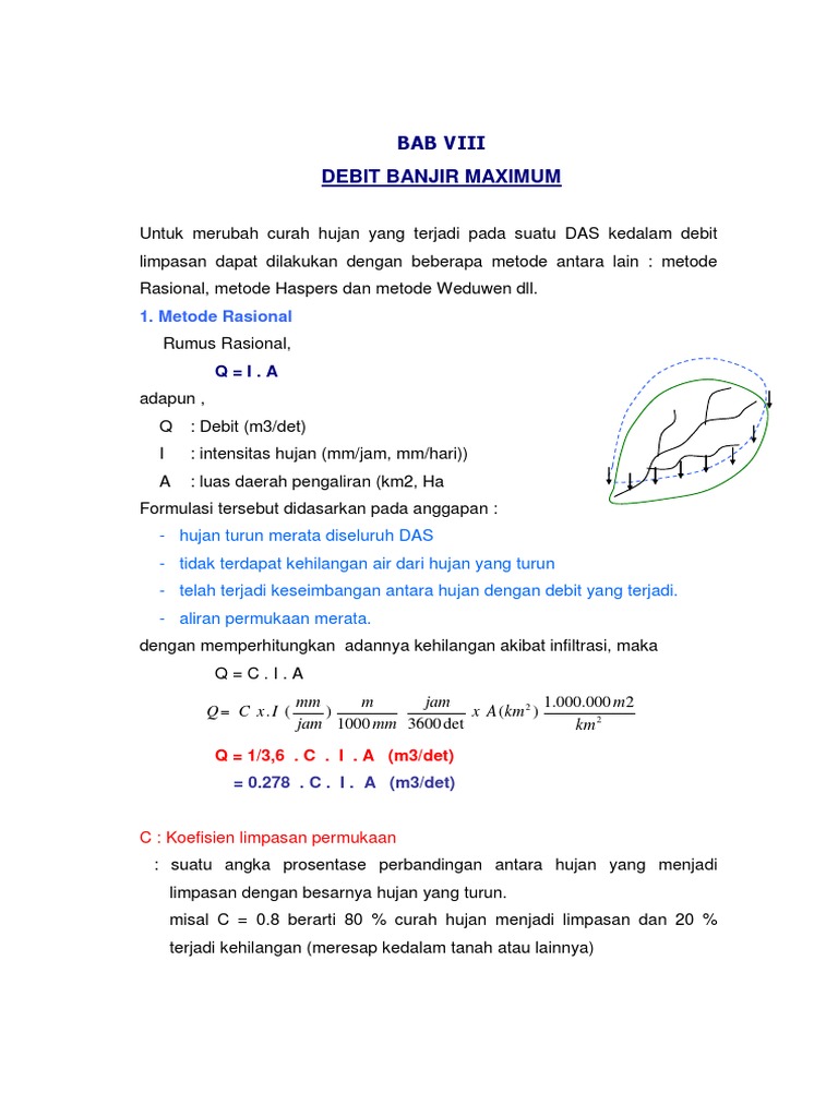 Rumus Debit Banjir Metode Rasional | PDF