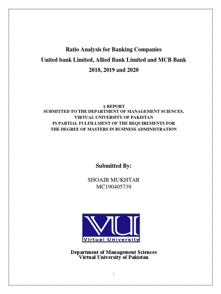 Ratio Analysis For Banking Companies United Bank Limited, Allied Bank ...