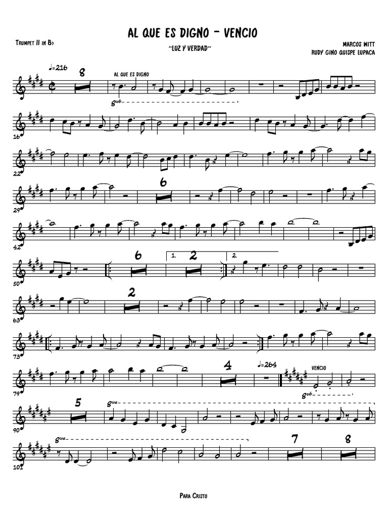Al Que Es Digno - Venció - Trompeta II - Mus | PDF