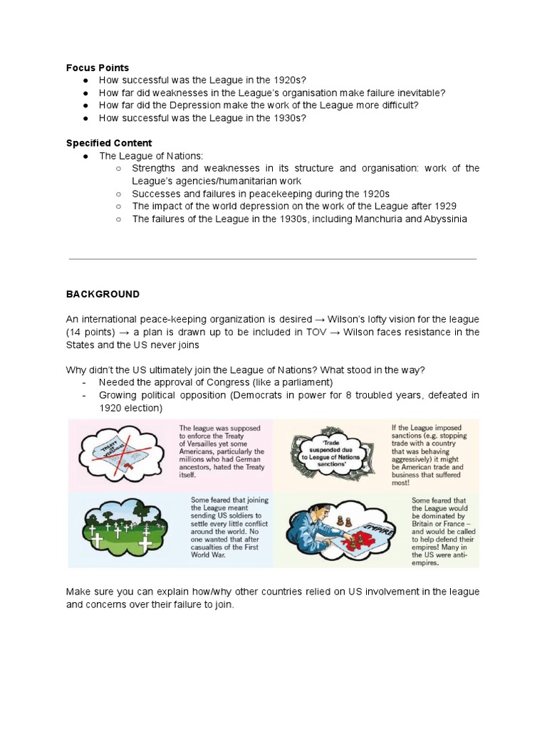 League of Nations: Successes and Failures | PDF | League Of Nations ...