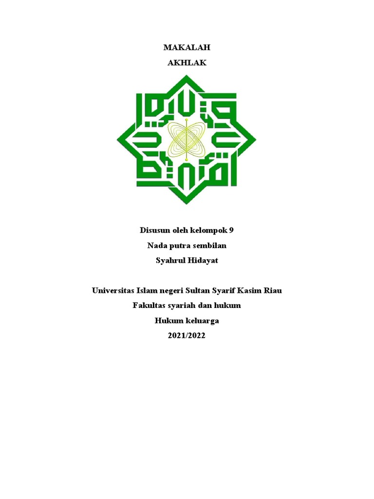 Makalah Akhlak Kelompok 9 | PDF