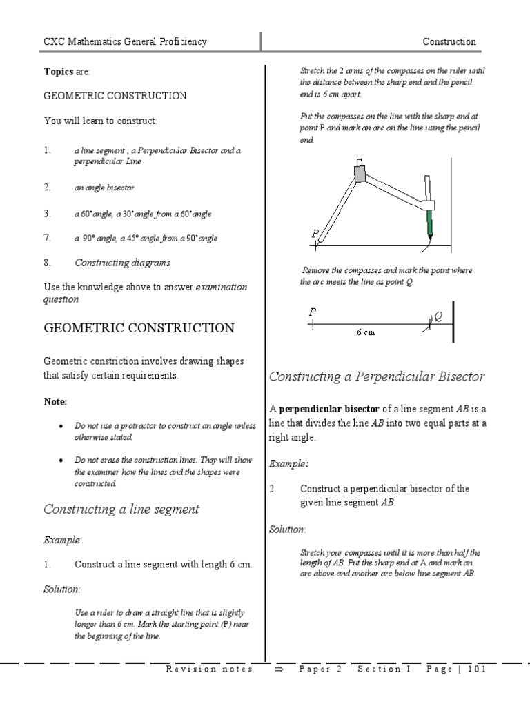 Geometric Construction: Constructing A Perpendicular Bisector | PDF ...