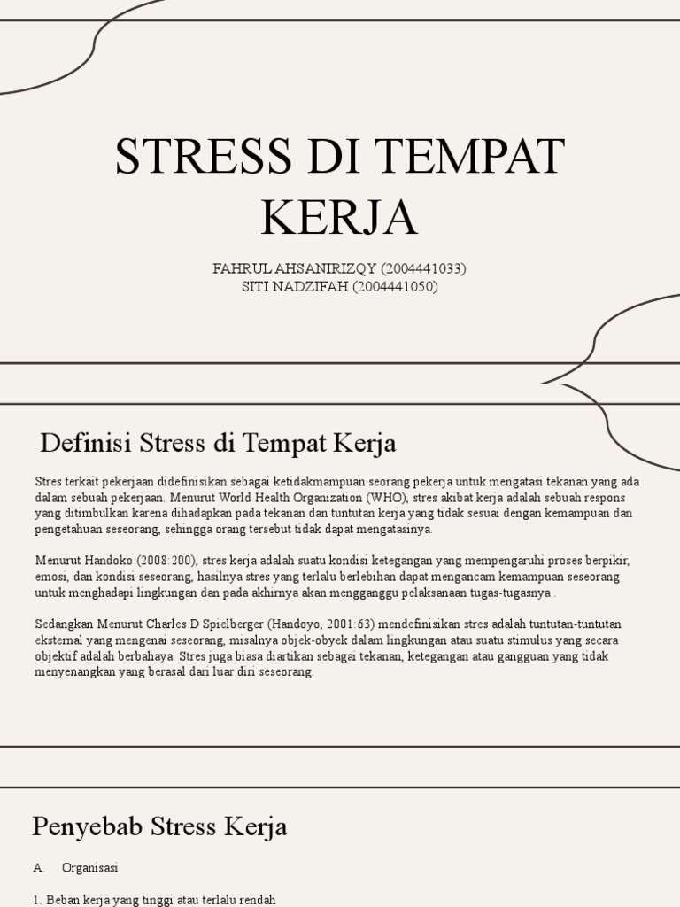 Stress Di Kerja | PDF