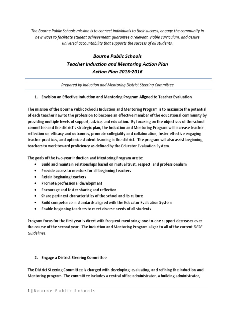 Bourne Public Schools Mentoring Plan | PDF | Mentorship | Educational ...