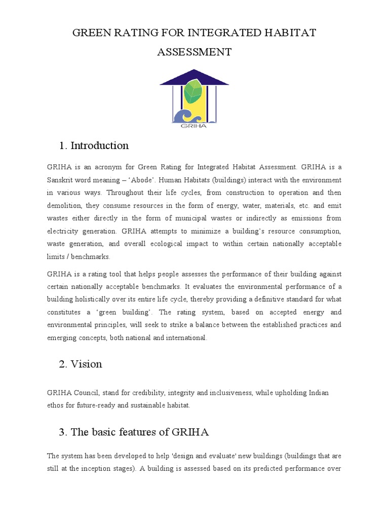 Green Rating For Integrated Habitat Assessment | PDF | Life Cycle ...