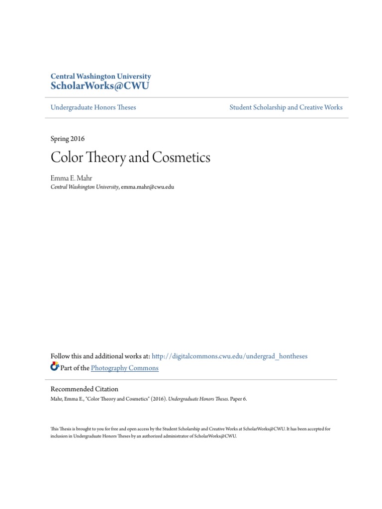Color Theory and Cosmetics | Download Free PDF | Cosmetics | Beauty
