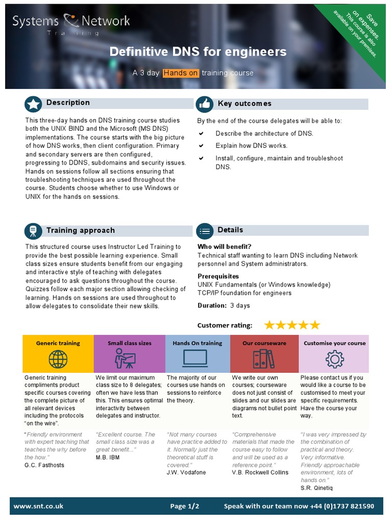Definitive DNS Hands-On Training | PDF | Domain Name System | Network Layer Protocols