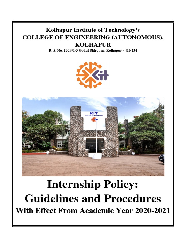 Kit Internship Policy 2020 | PDF | Internship | Job Hunting