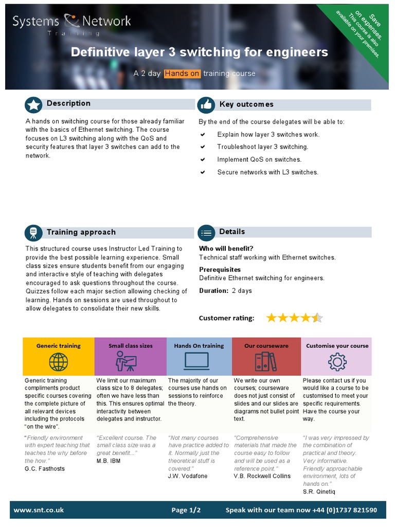 Definitive Layer 3 Switching For Engineers | PDF | Router (Computing ...