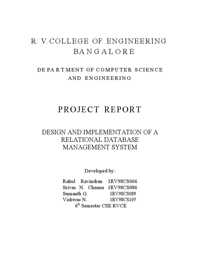 Dbms Mini Project | PDF | Databases | Database Index