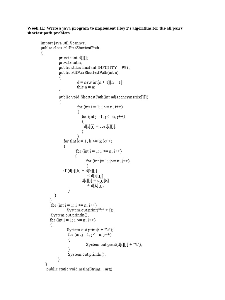 All Pairs Shortest Path | PDF | Theoretical Computer Science ...