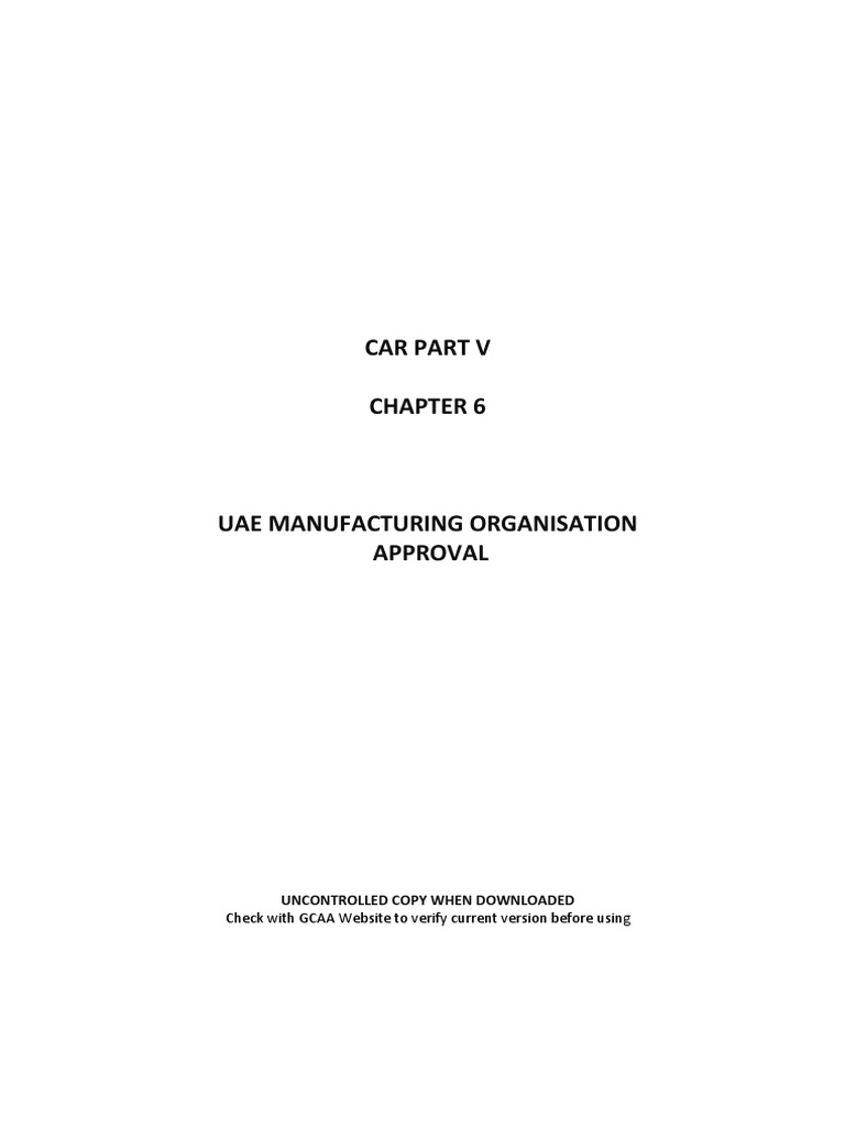 Gcaa Car-Moa - Manufacturing Organisation Approval | PDF