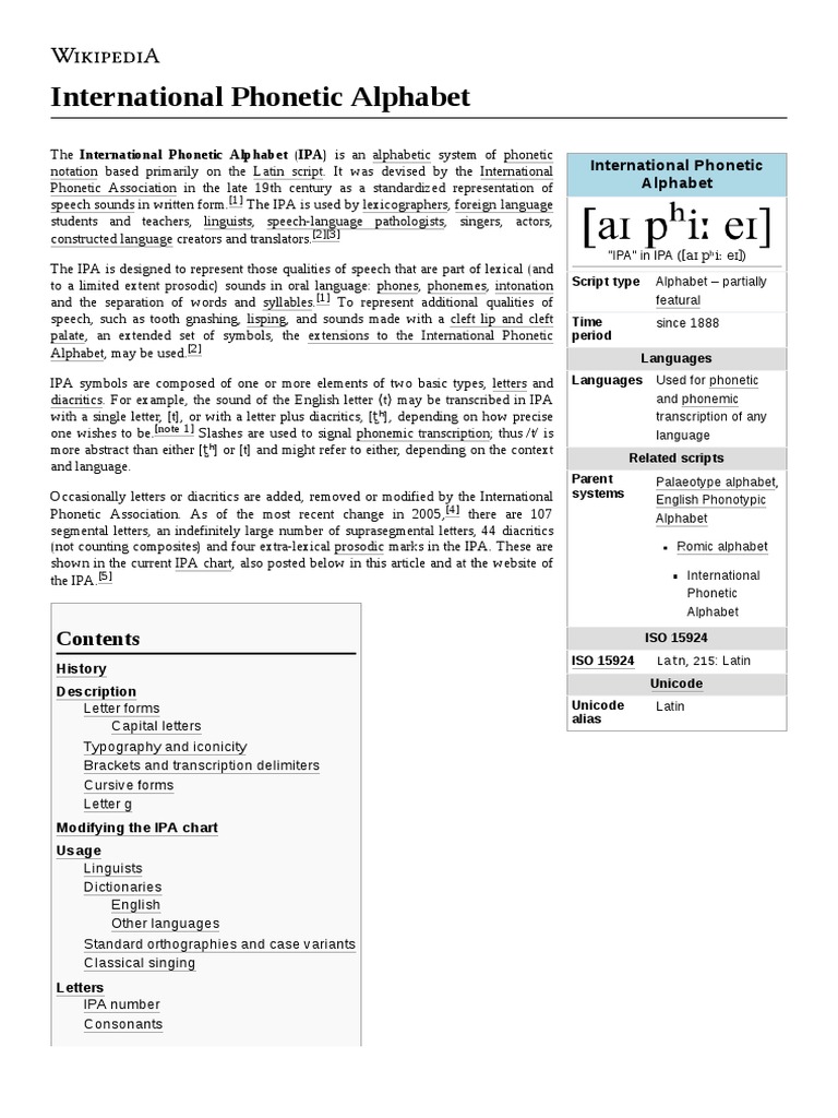 International Phonetic Alphabet | PDF | Vowel | Phoneme