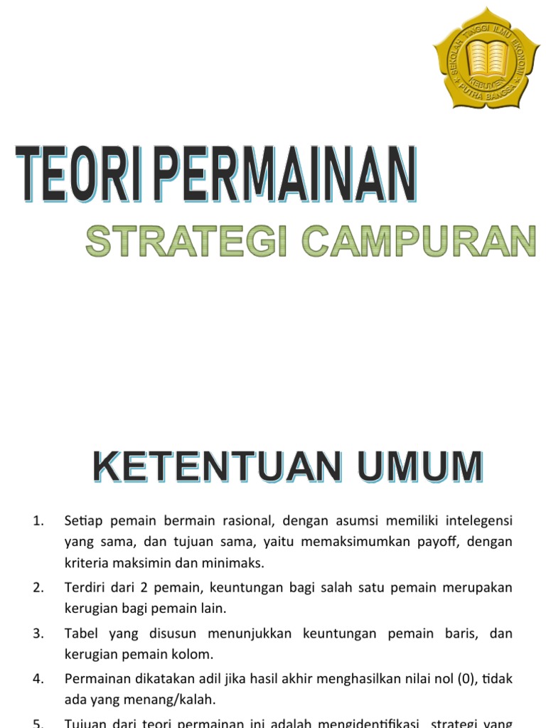 Teori Permainan Strategi Campuran | PDF