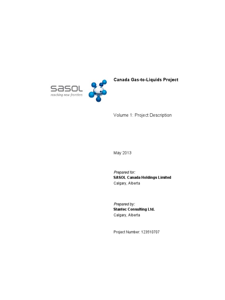 Sasol - 98000 BPD Canada Gtl-Project-Volume-1-Project-Description | PDF ...