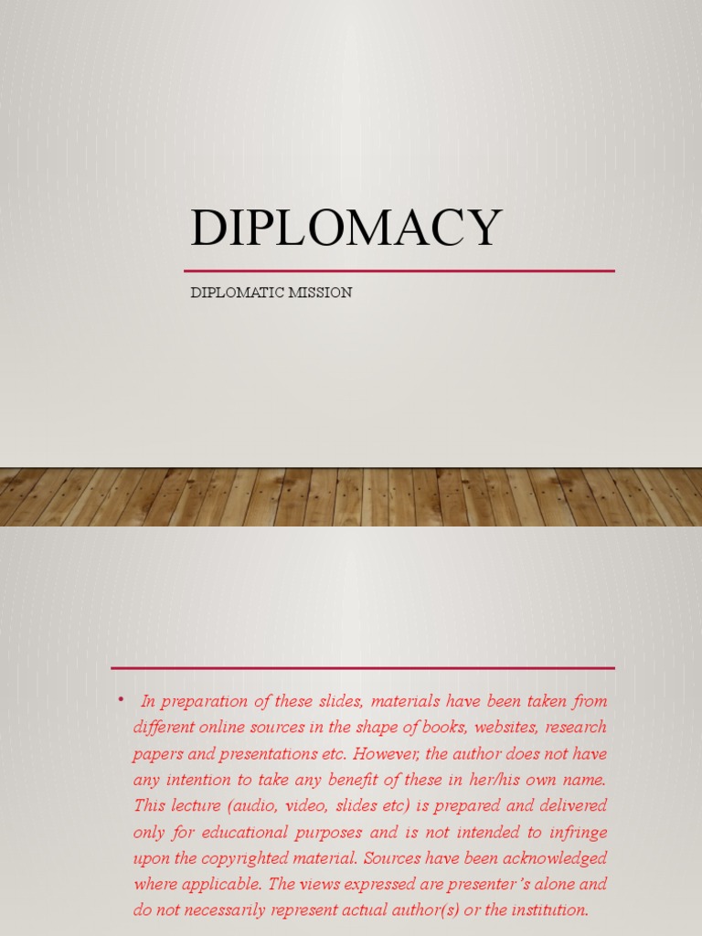 Diplomacy Guide | PDF | Diplomatic Rank | Ambassador